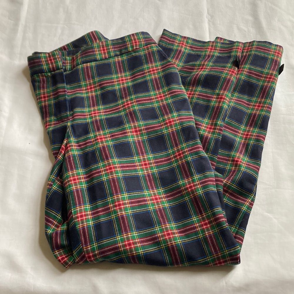 Talbots Tartan Wool Plaid Ankle Tapered Pants 4 - Gem